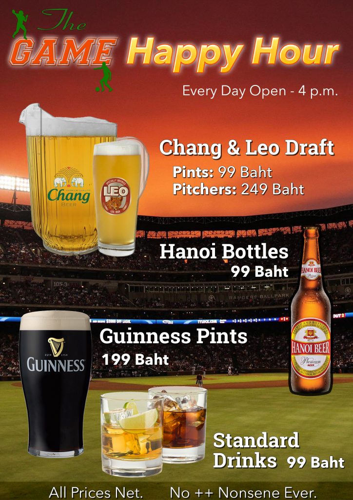 NEW LUNCH & HAPPY HOUR SPECIALS @ THE GAME - Chrome Crumpet