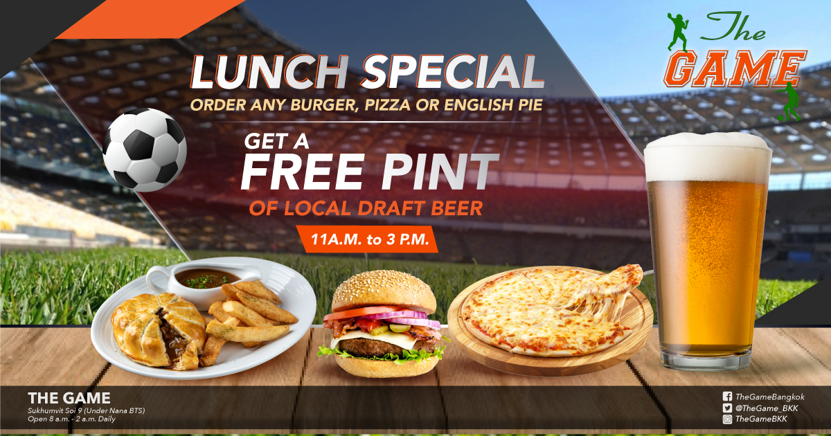 NEW LUNCH & HAPPY HOUR SPECIALS @ THE GAME - Chrome Crumpet