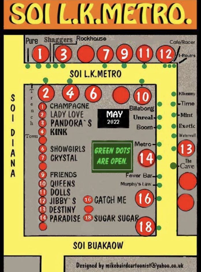 Updated WALKING STREET & SOI LK METRO maps showing which establishments ...